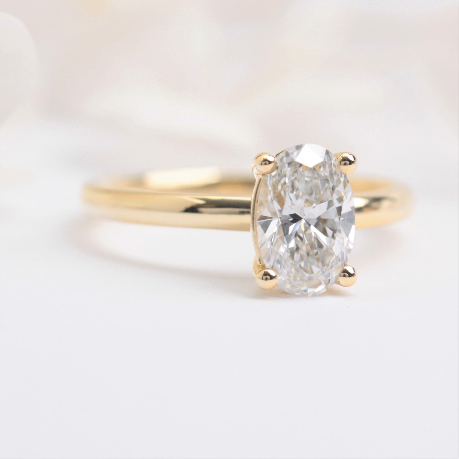 Oval Solitaire Lab Diamond Engagement Ring