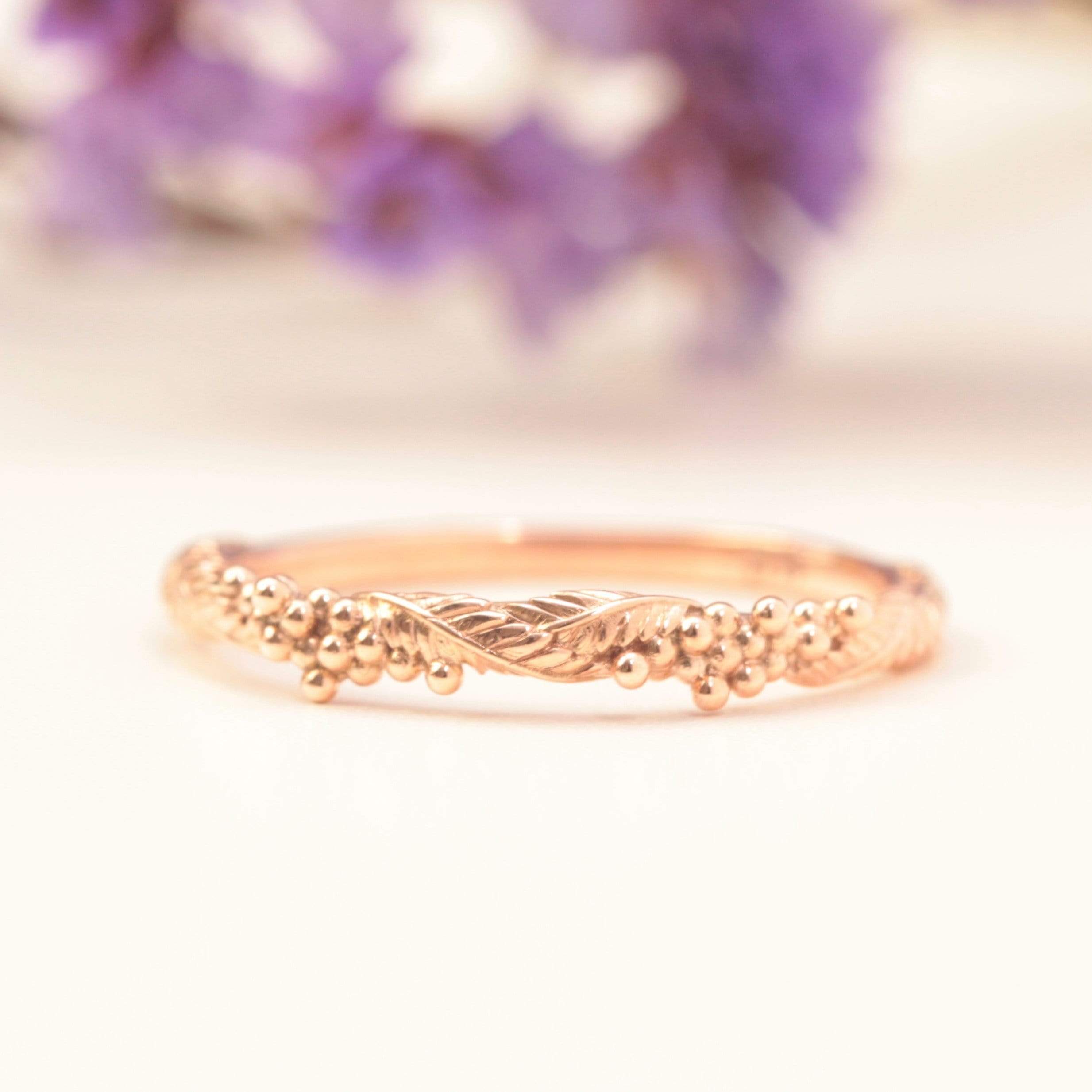 Wattle Wedding Band Leaves
